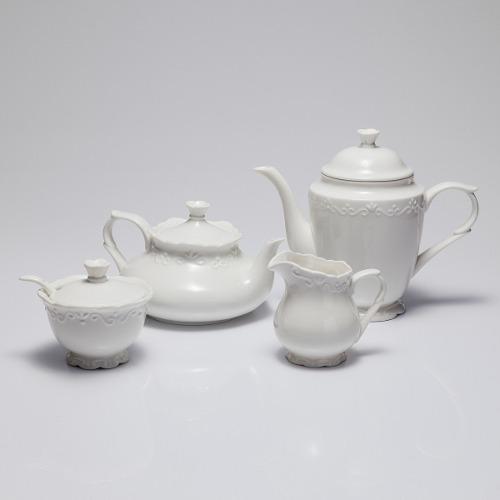 Jogo para Café e Chá de Porcelana 4 peças Alto Relevo - Wolff - Fretta Home