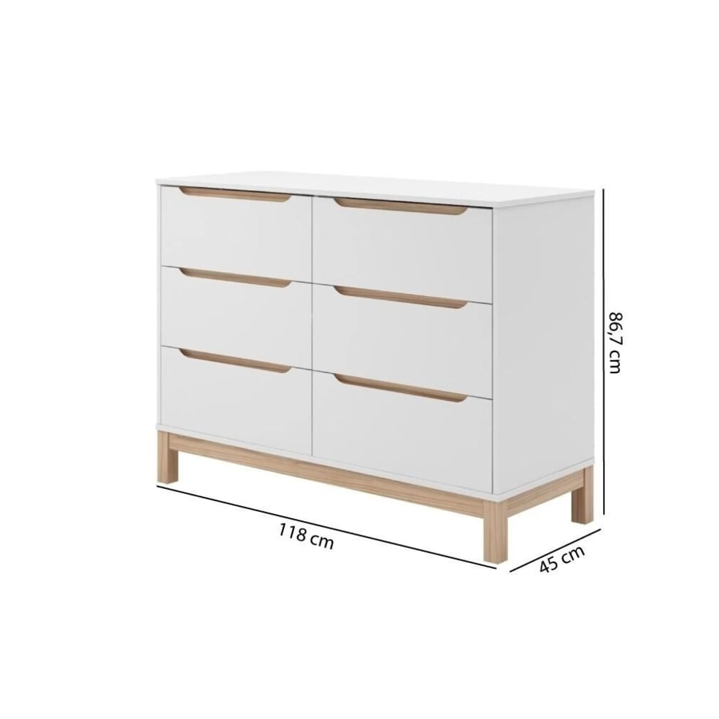 Cômoda Cozy 6 Gavetas - Quater - Fretta Home