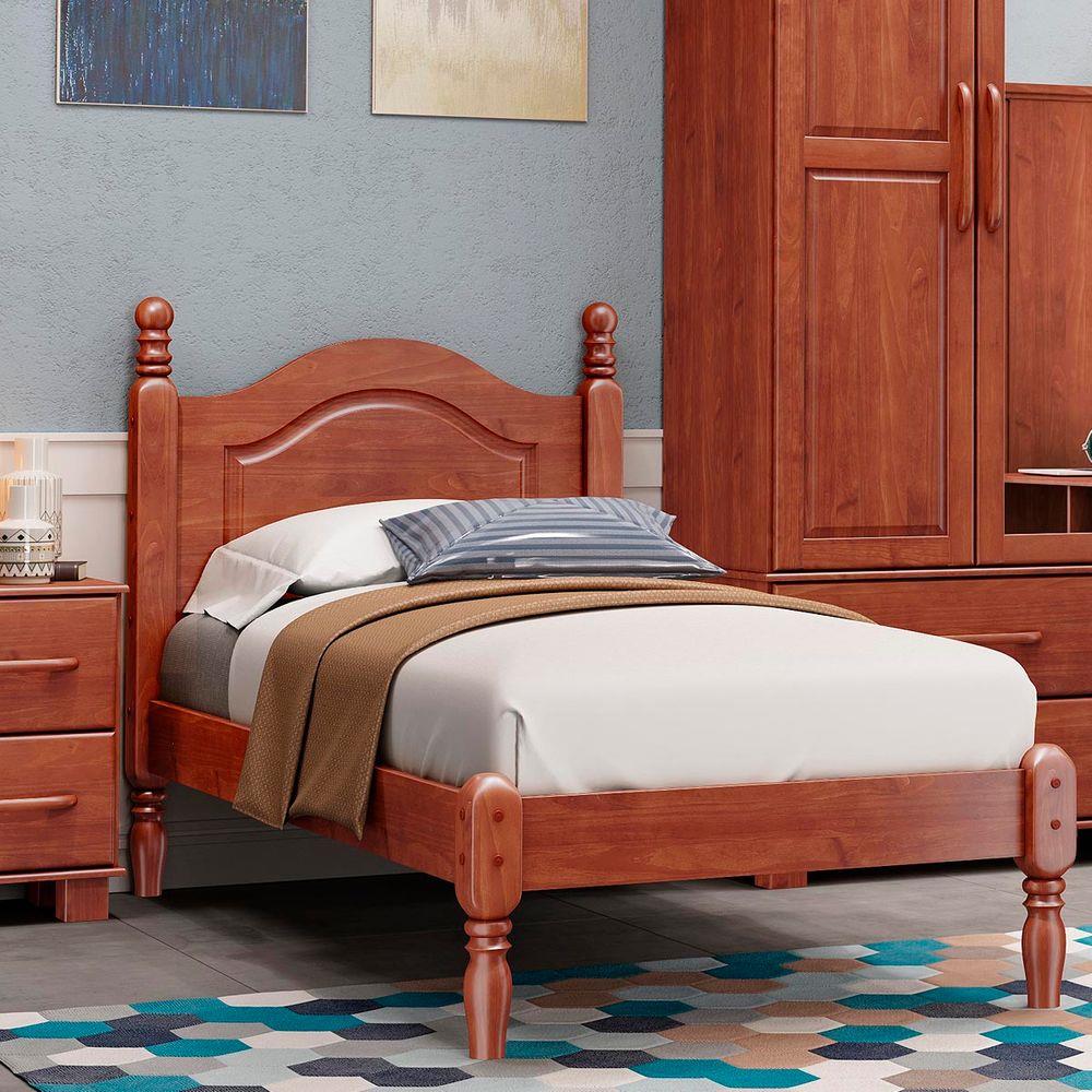 Cama de Solteiro Madeira Maciça Ouro - Finestra Móveis - Fretta Home