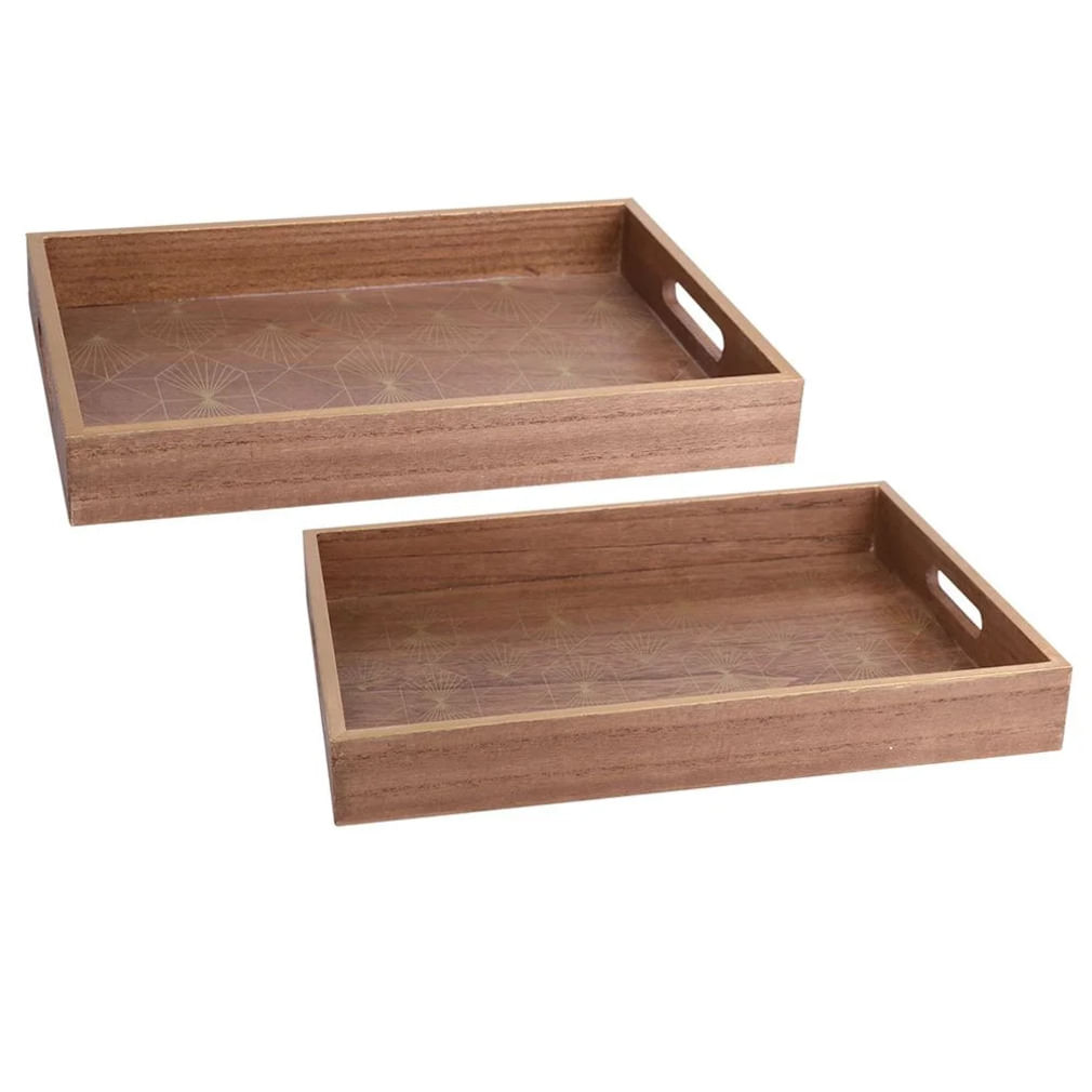 Conjunto de Bandejas de Madeira 2 Peças - BTC - Fretta Home