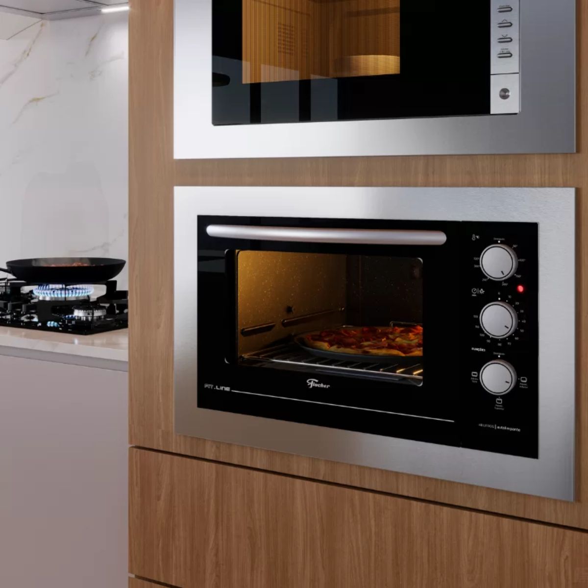 Forno Fit Line Elétrico 48 Litros de Embutir Inox - Fischer - Fretta Home