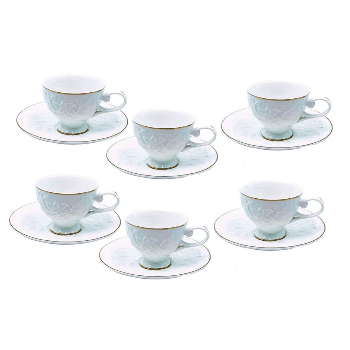 Jogo de Xícaras Para Café Com 12 Peças Scarlet New Bone 90Ml - Full Fit ...